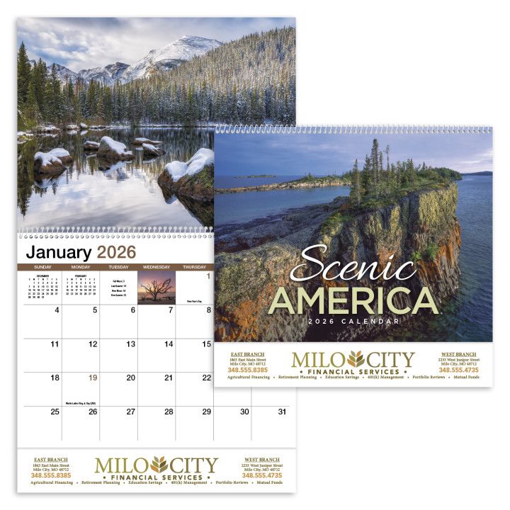 Custom Scenic America Appointment Calendar - Spiral