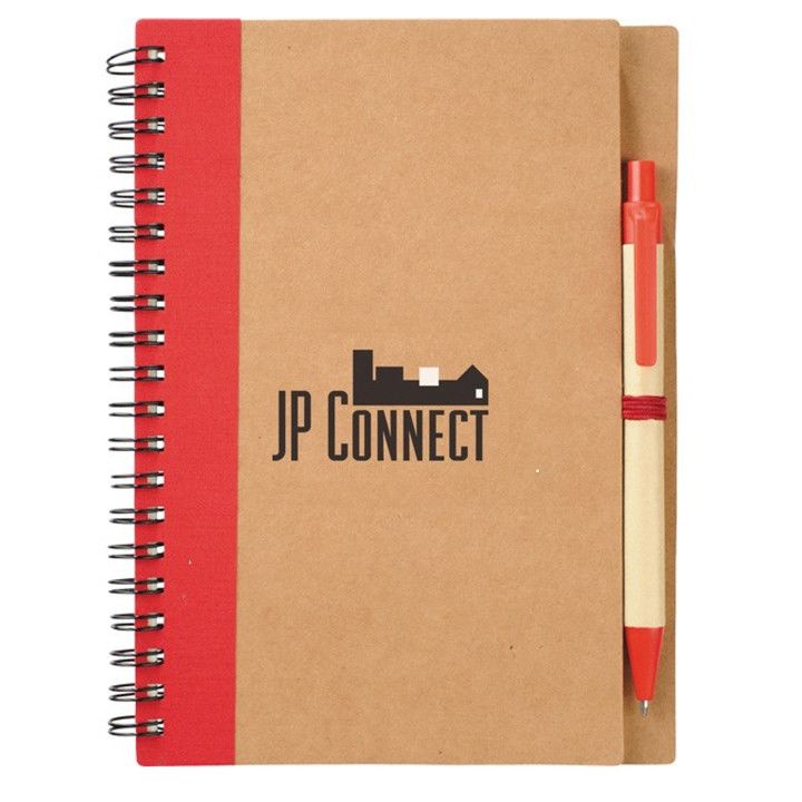 Eco Spiral Promotional Notebook & Pen | Custom Notebook with Pen