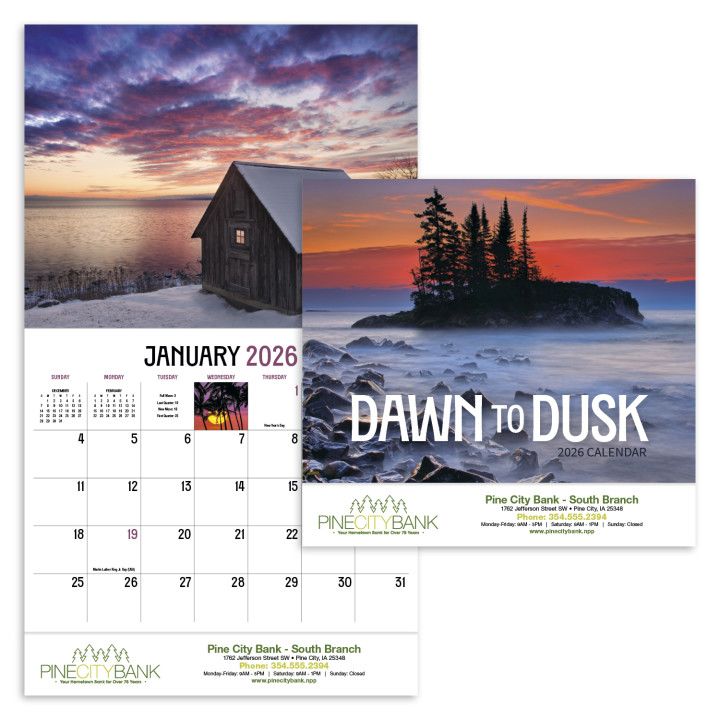 Custom Dawn to Dusk Appointment Calendar - Stapled