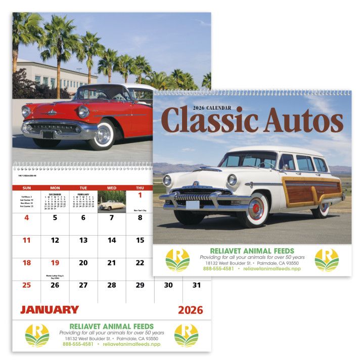 Custom Classic Autos - Spiral Calendar
