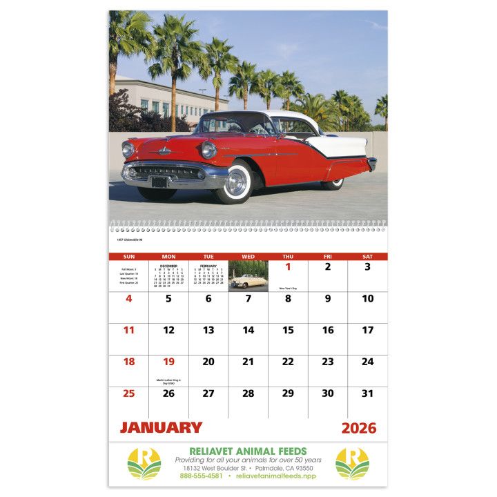 Custom Classic Autos - Spiral Calendar
