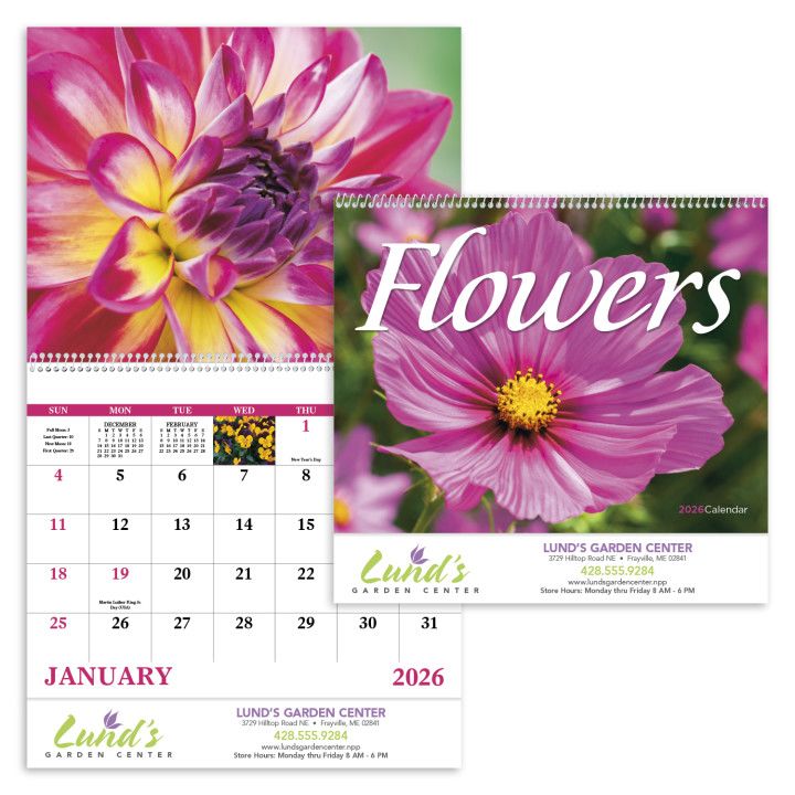 Custom Flowers - Spiral Calendar