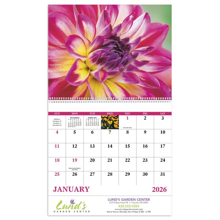 Custom Flowers - Spiral Calendar