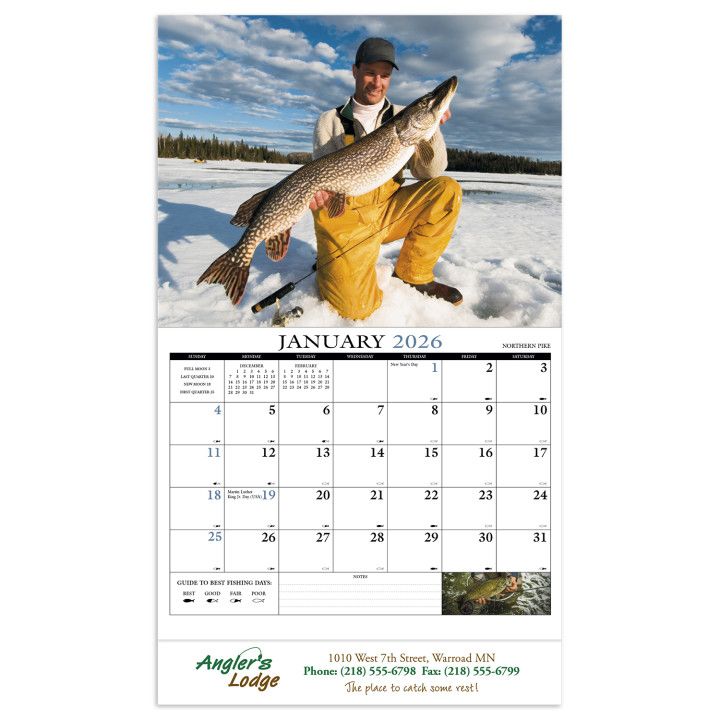 Custom Fishing Guide Appointment Calendar - Staped
