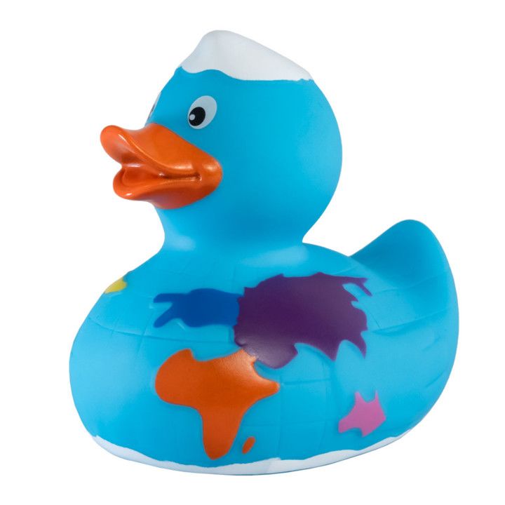 Custom World Globe Rubber Duck