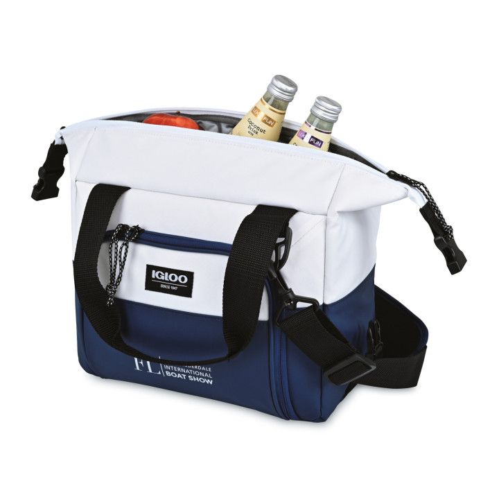 Custom Igloo Seadrift Snap Down 12 Can Cooler - Navy-White