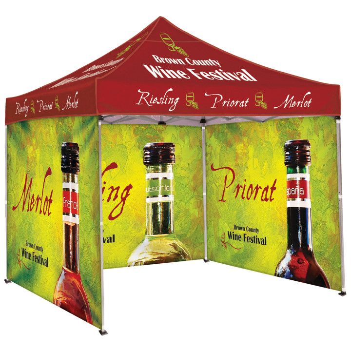 Custom 10' Square Tent With Three Full Double Sided Walls