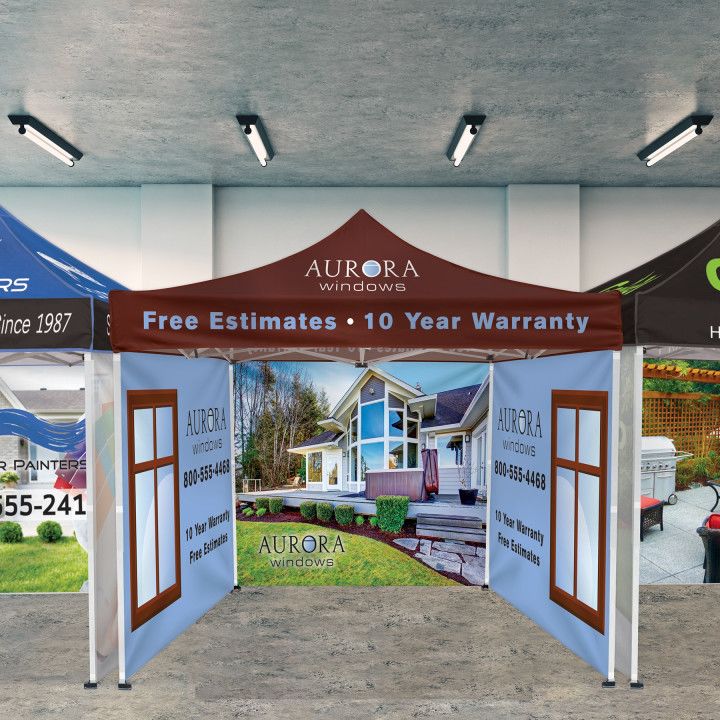 Custom 10' Square Tent With Three Full Double Sided Walls