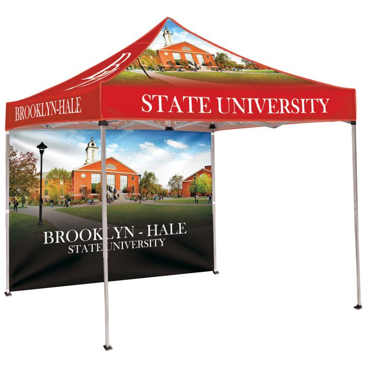 Custom 10' Square Tent With One Full Double Sided Wall