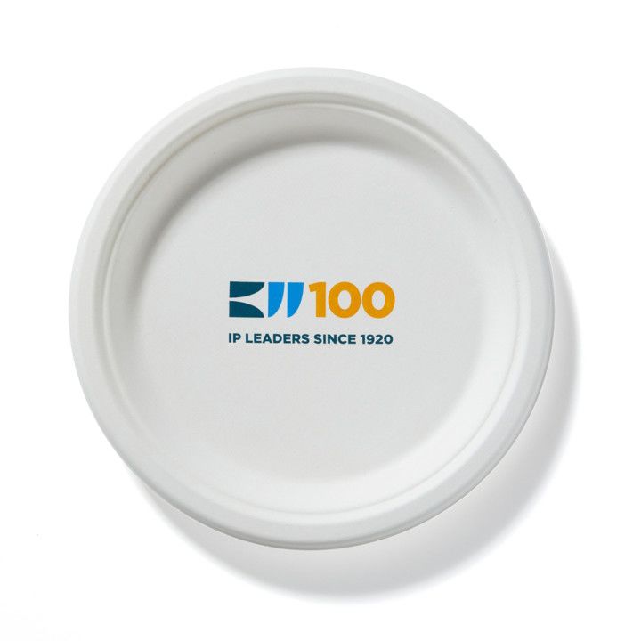 Custom 10"D Compostable White Paper Plates