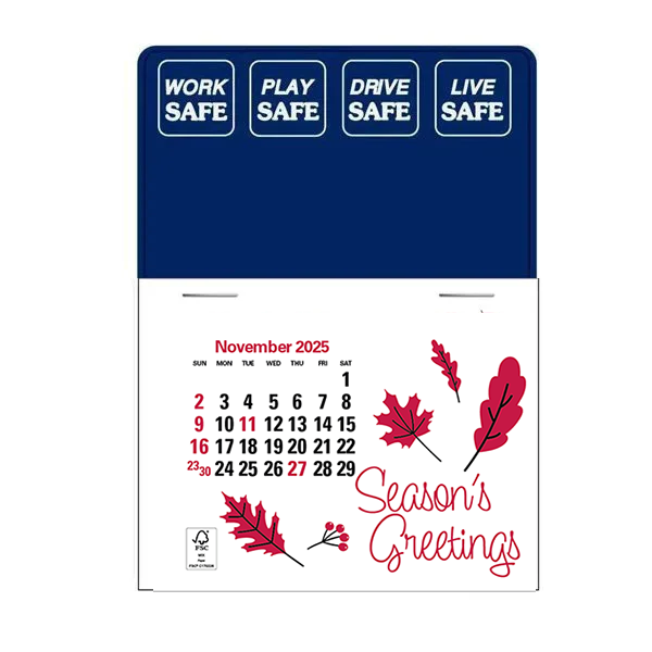 Press-N-Stick Calendar Promotional - Safety Slogans | Bulk Calendars