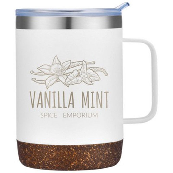 Custom Saratoga Powder Coated Cork Bottom Mug 12 oz