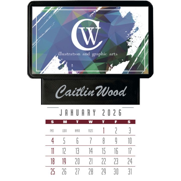 Custom Business Card Press-n-Stick Calendar | Printed Office Giveaways