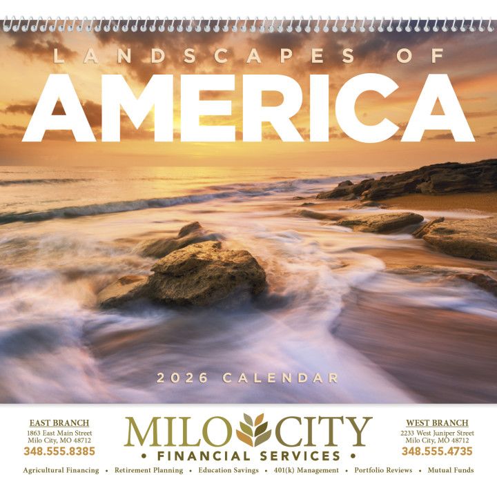 Custom Logo American Landscape Wall Calendar