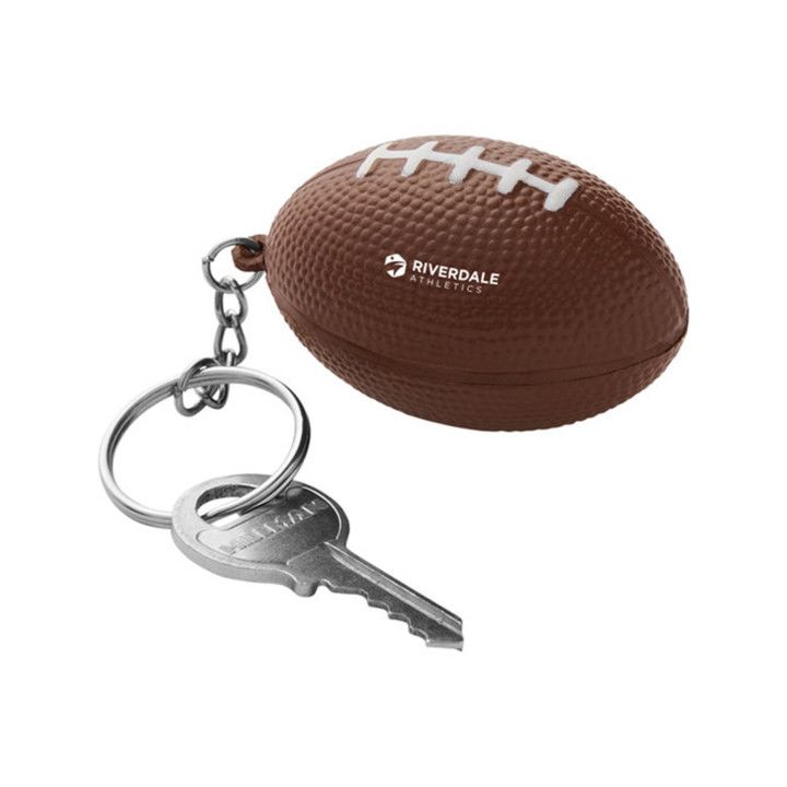 Custom Football Shape Stress Ball Keychain