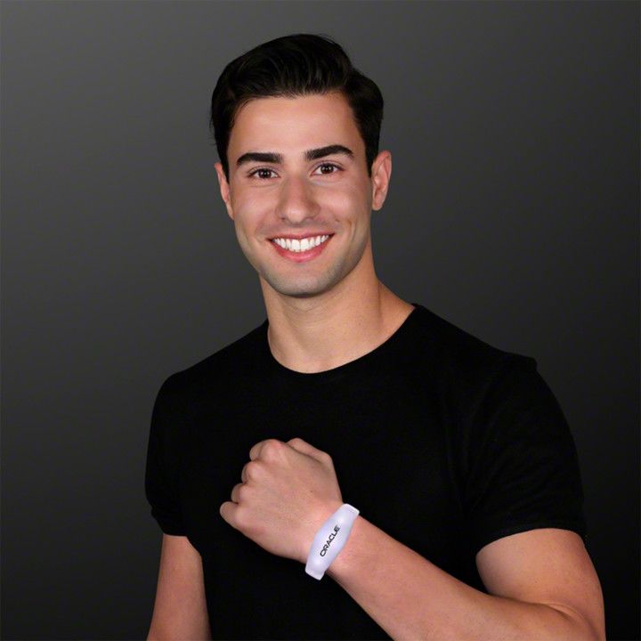 Custom White LED Steady Illumination Stretch Bracelet