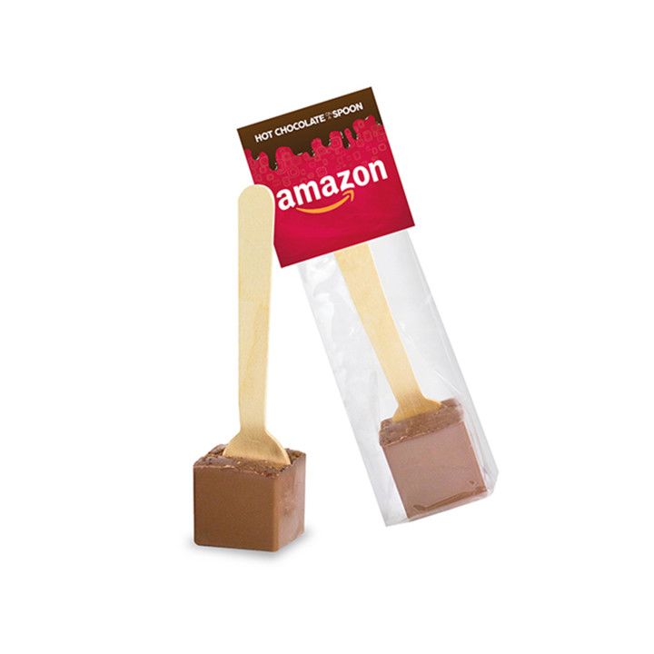 Personalized Hot Chocolate on a Spoon in Imprinted Header Bag in Bulk