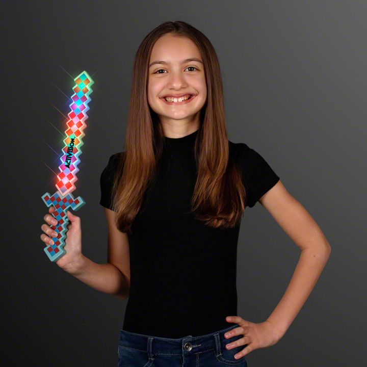 Custom Light Up Mini Pixel Swords 15 6/10"