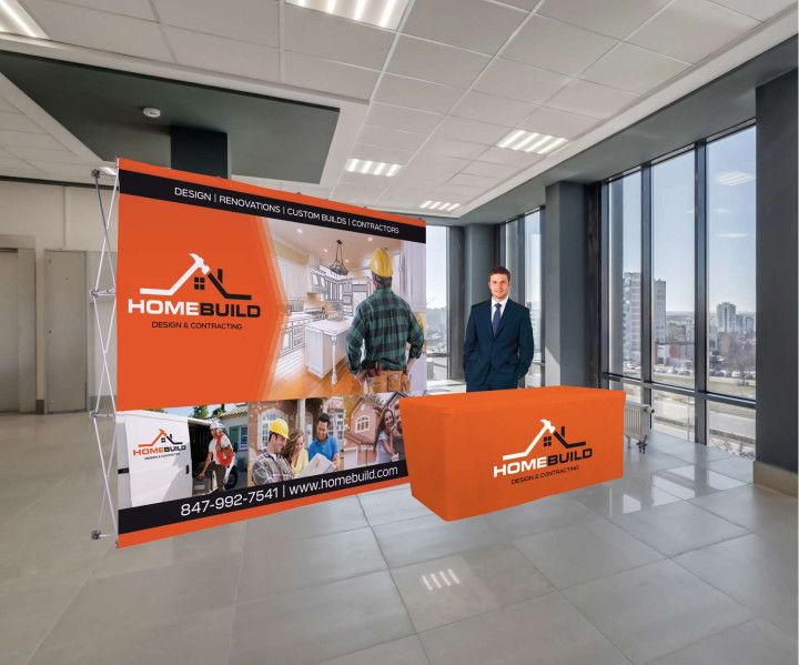 Custom 10' Straight Splash Floor Display Face Kit (Recycled Polyester Knit)