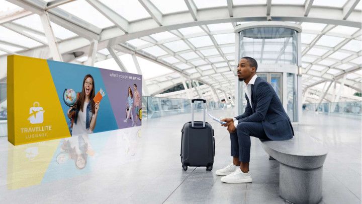 Custom 20' Straight Splash Floor Display Wrap Kit (Recycled Polyester Knit)