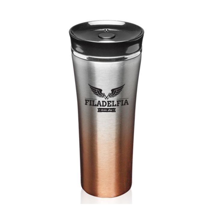 Custom 16 oz Two-Tone Stainless Steel Travel Mugs