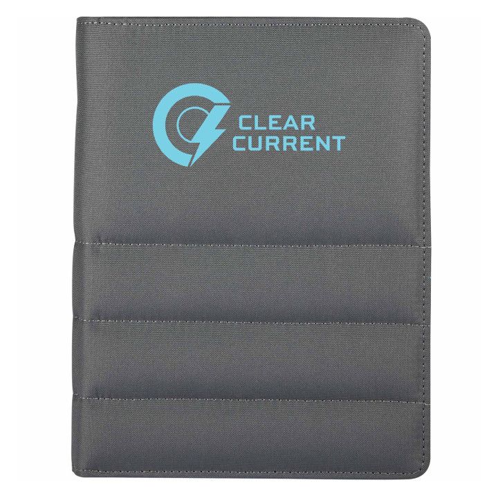 Custom Puffer Zippered Padfolio with FSC Recycled Paper