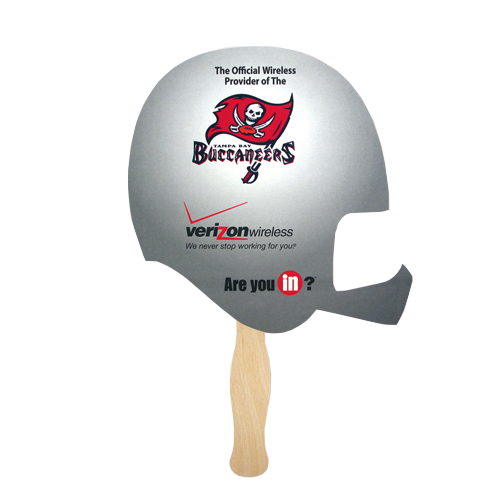 Helmet Hand Fan with Promotional Imprint | Custom Hand Fans Wholesale