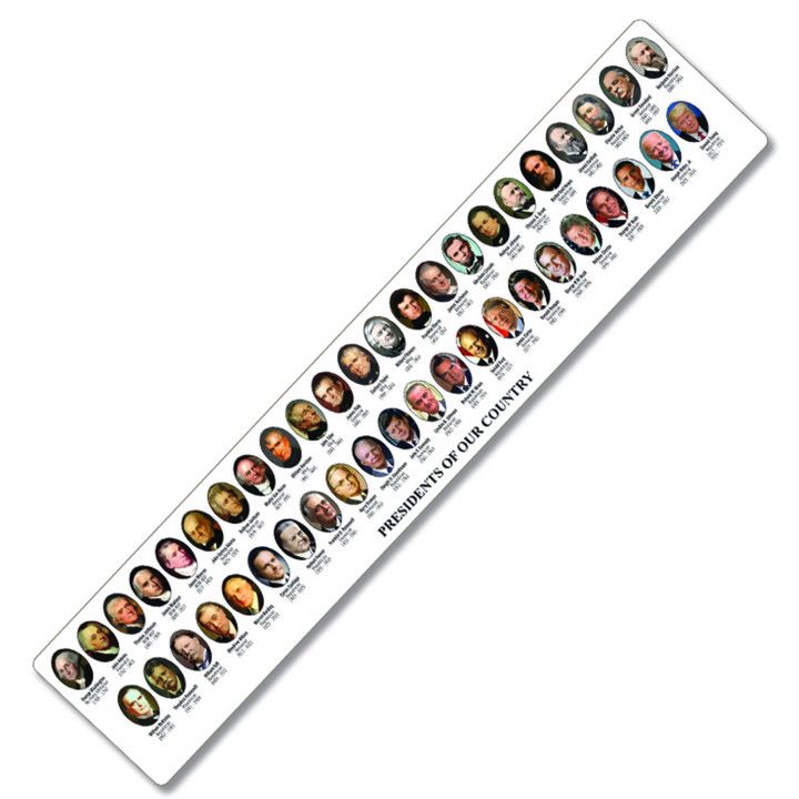 12 Inch Plastic Presidents Wide Ruler | Imprinted Rulers
