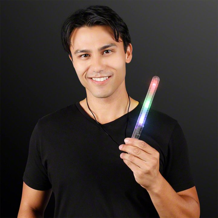 Custom Multicolor Flashing LED Wand with Lanyard