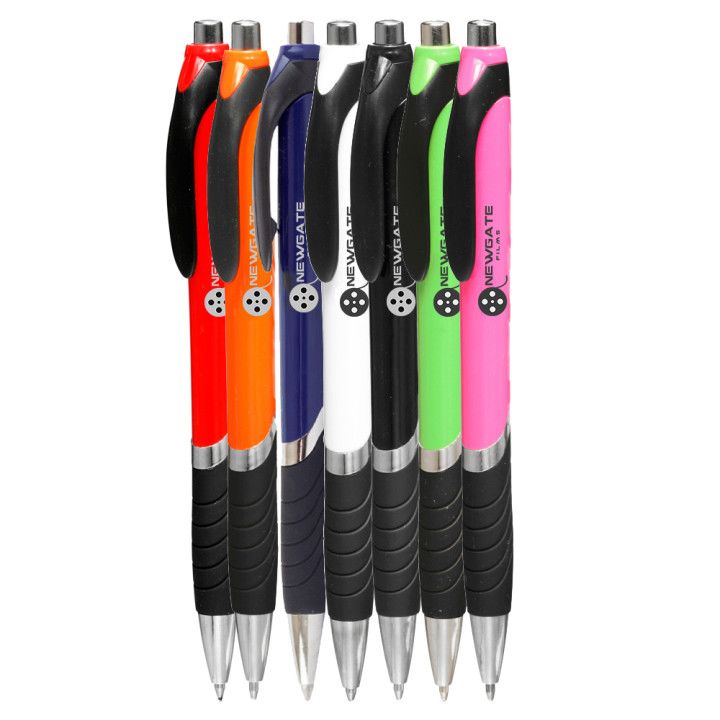 Custom Bright Colors Rubber Grip Ballpoint Pens