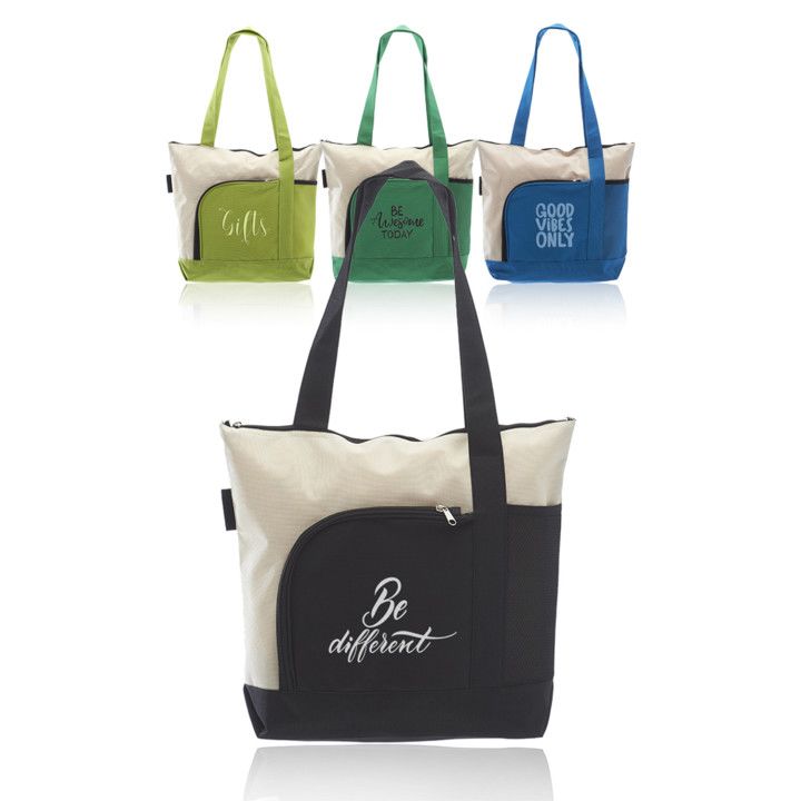 Custom Zipper Polyester Tote Bag