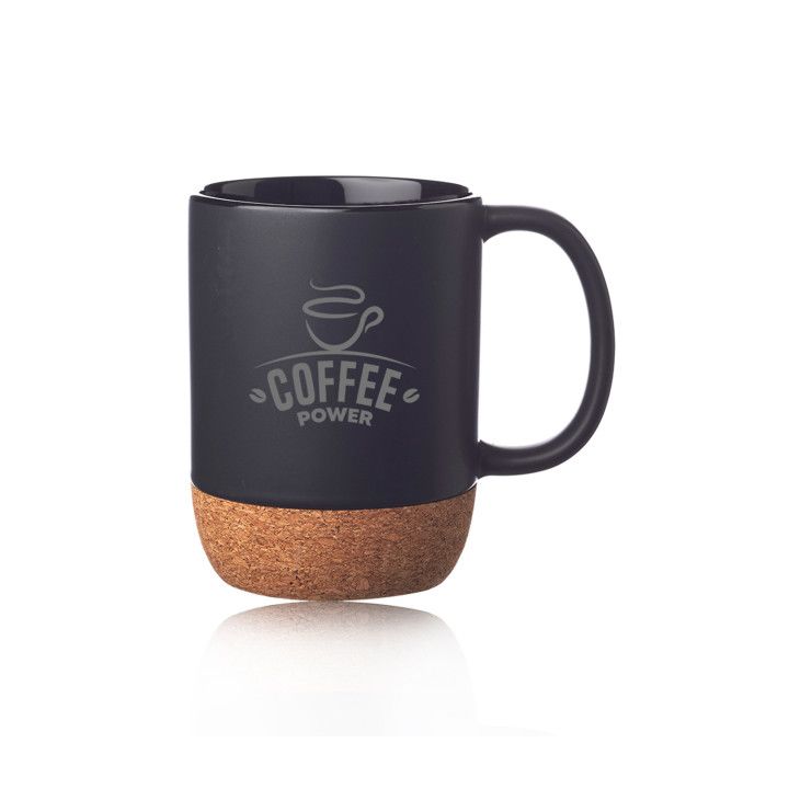 Custom 15 oz Matte Cork Bottom Ceramic Mug
