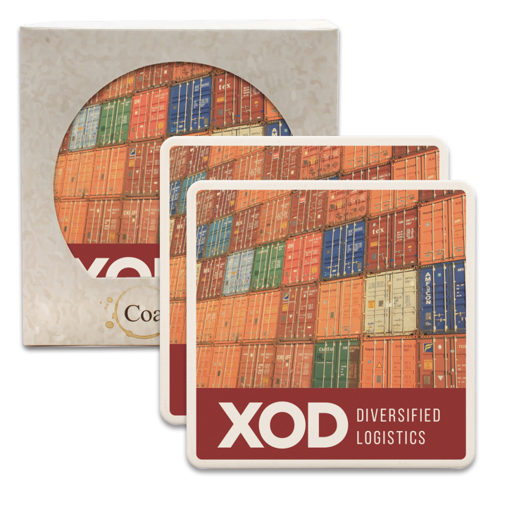 Custom Square Absorbent Stone Coaster - 2 Pack (4.25")