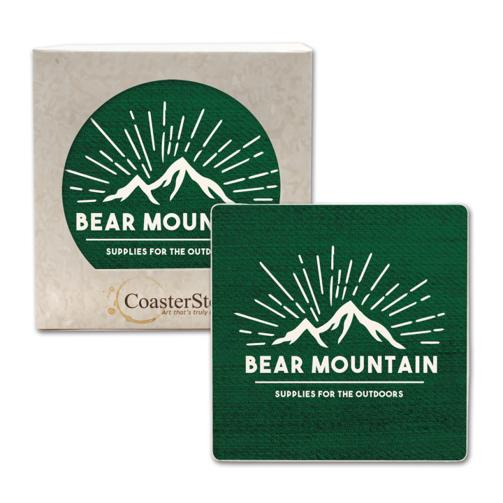 Custom Square Absorbent Stone Coaster - Single (4")