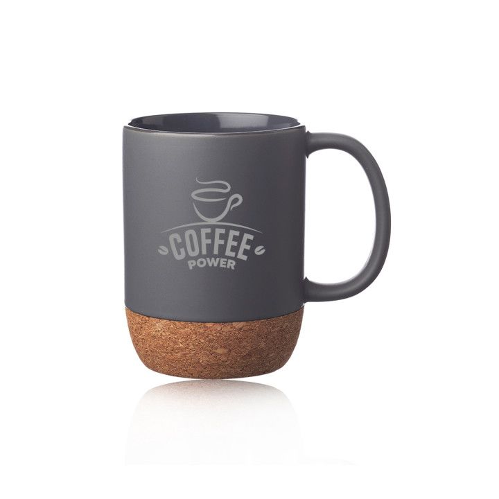 Custom 15 oz Matte Cork Bottom Ceramic Mug