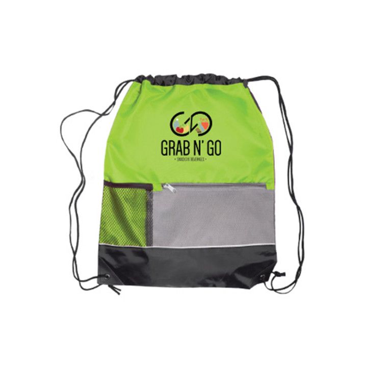 Custom Front Pocket Drawstring Backpacks