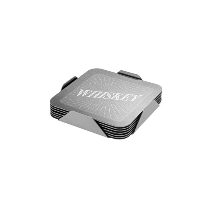 Custom 6-Piece Square Coaster Set with Stand