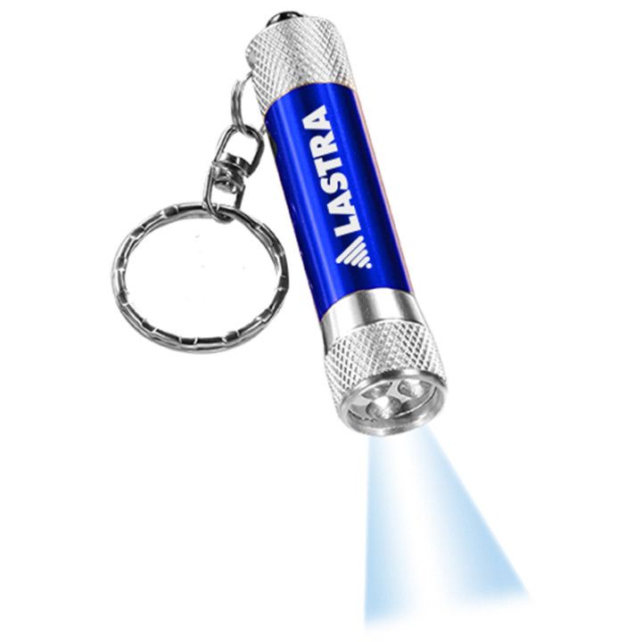 Custom LED Flashlight Keychains with Silver Accents