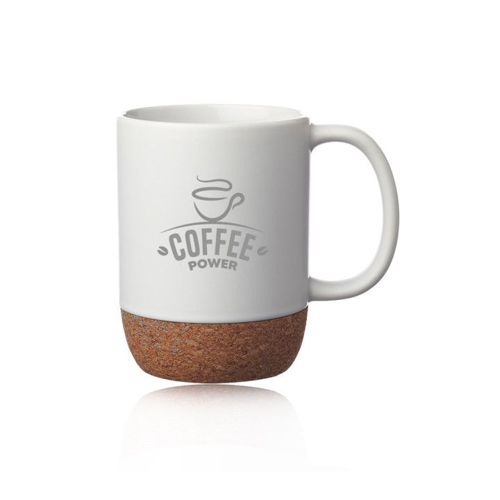 Custom 15 oz Matte Cork Bottom Ceramic Mug