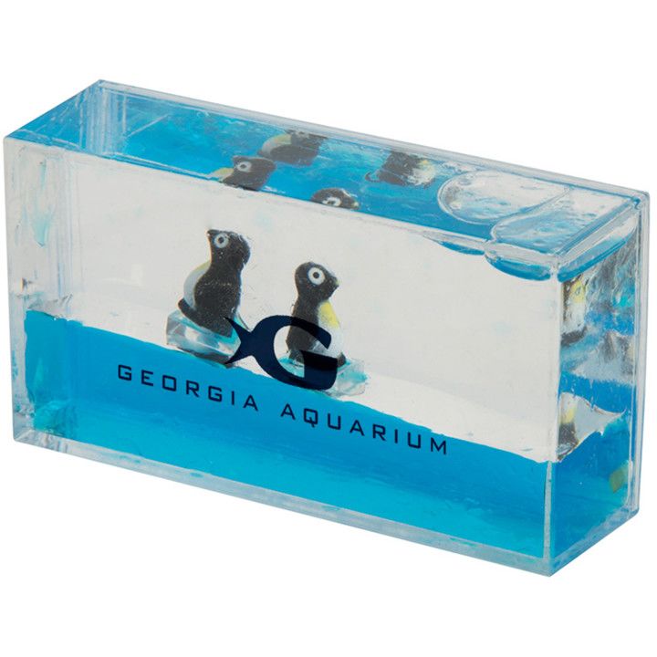 Custom Mini Penguin Liquid Wave Paperweight