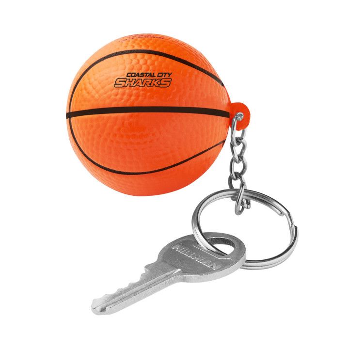Custom Basketball Stress Ball Keychain