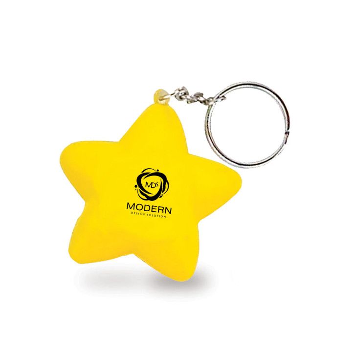 Custom Star Shape Stress Ball Keychain