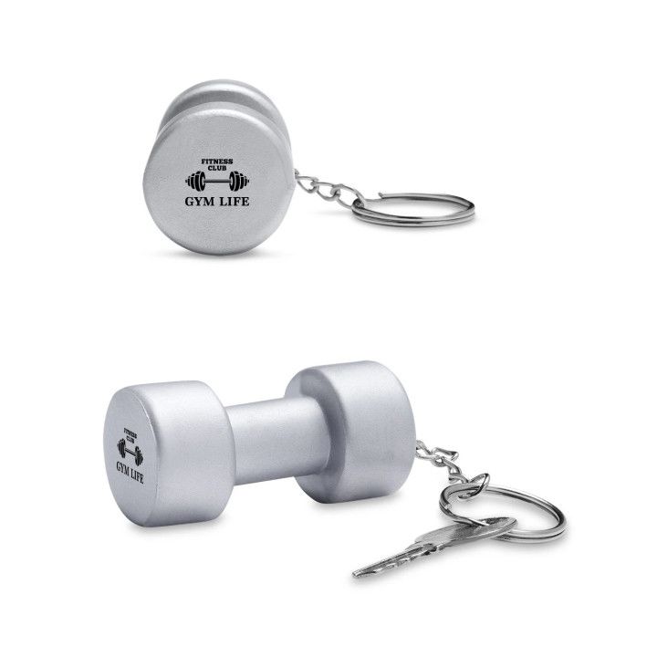 Custom Dumbbell Shape Stress Ball Keychain
