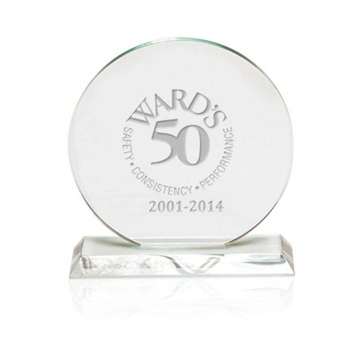 Custom Round Glass Awards with Clear Bottom