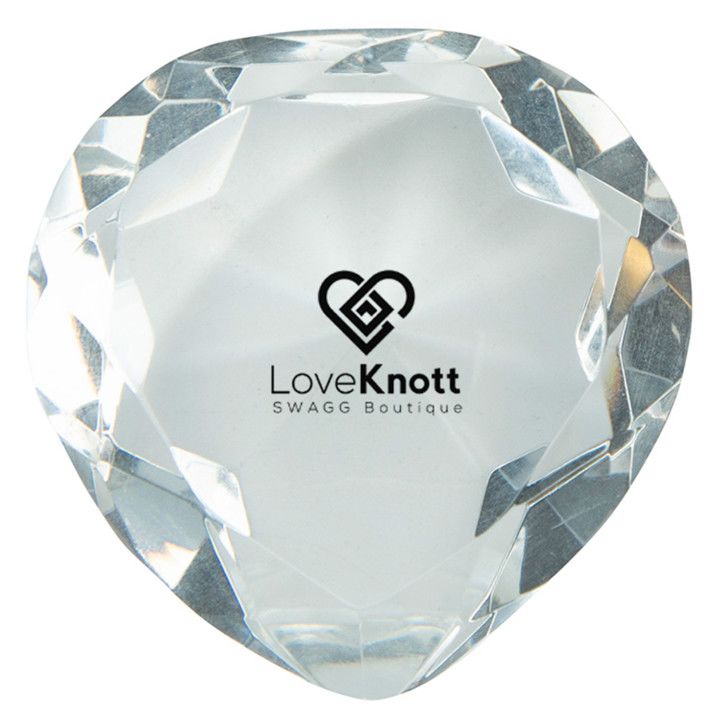 Custom Crystal Heart Paperweight