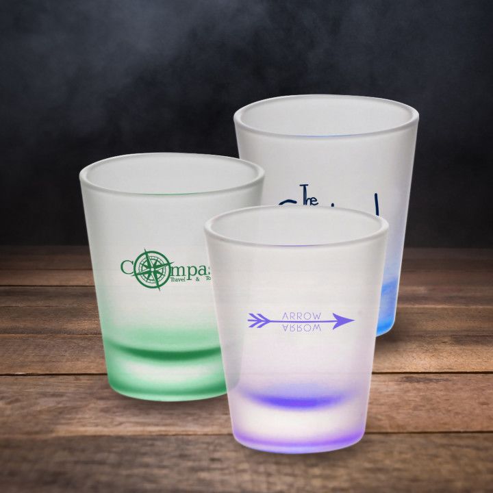 Custom 1.75 oz Frosted Glass Shot Glass - Color