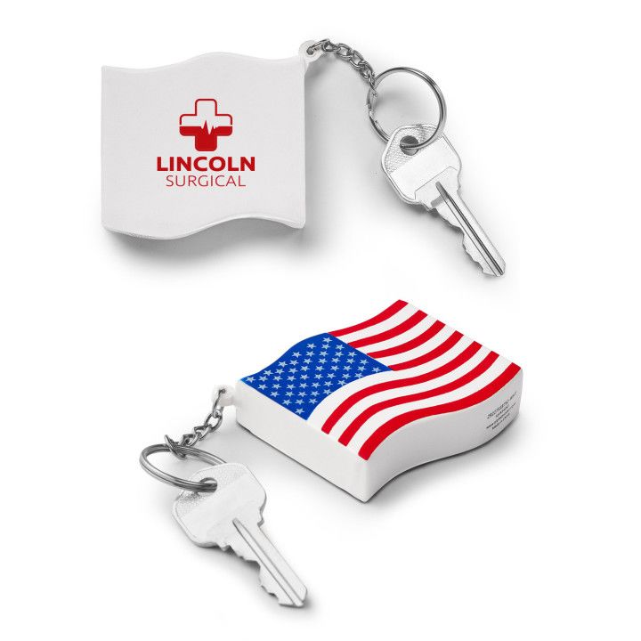 Custom Patriotic American Flag Stress Ball Keychain