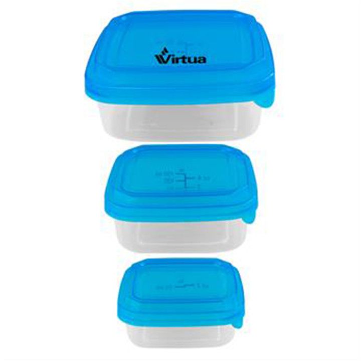 Custom Square Portion Control Containers Set of 3