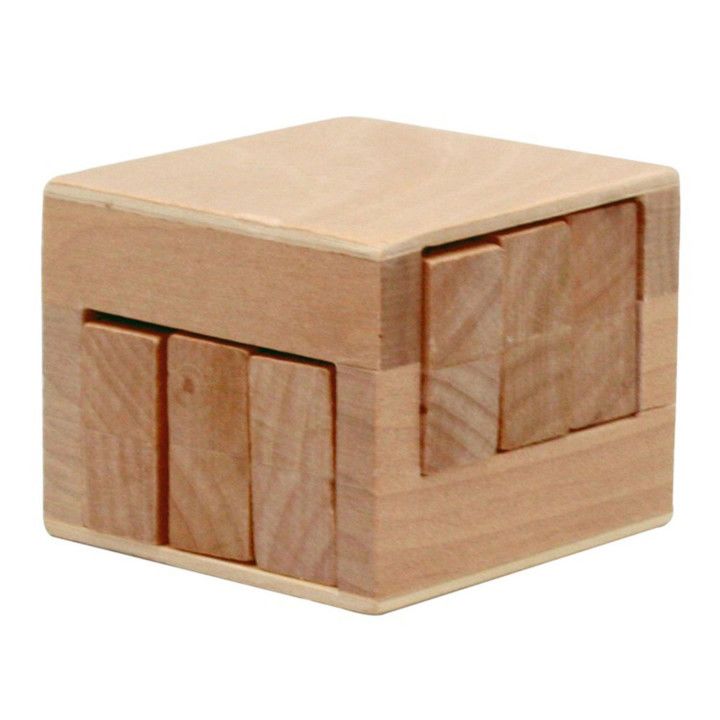 Custom Wooden Sliding Cube Puzzle - Laser