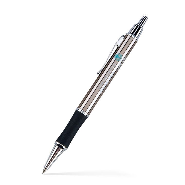 Custom Brass Click Metal Pen - Metal and Silver Color